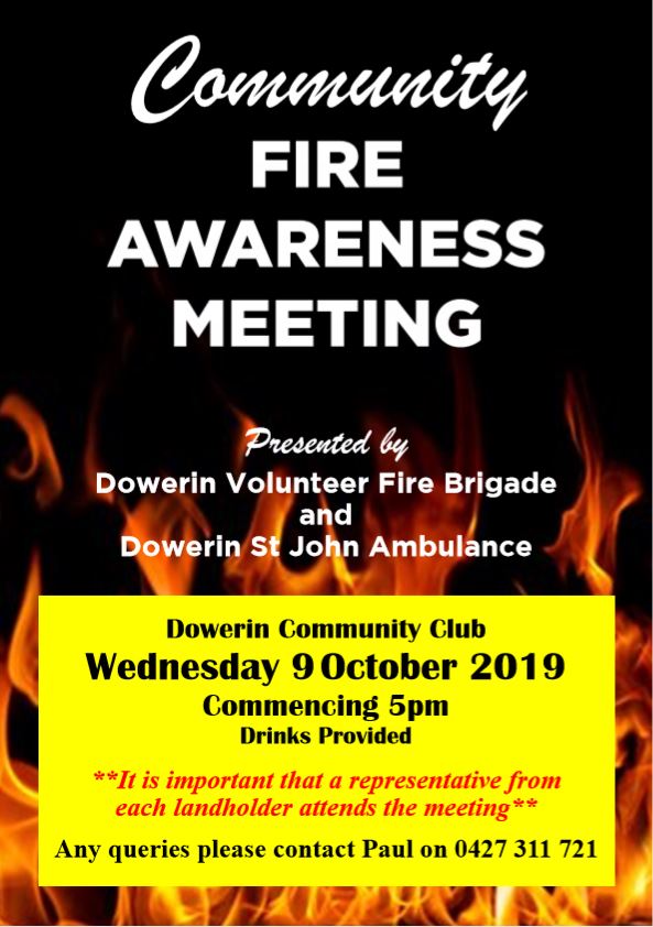 Community Fire Awareness Meeting » Shire of Dowerin